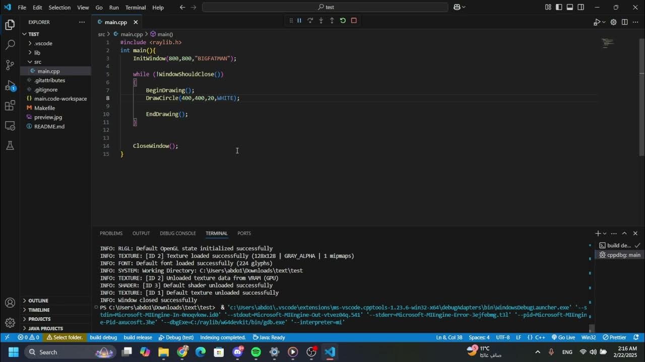 raylib first "Hello World" - YouTube