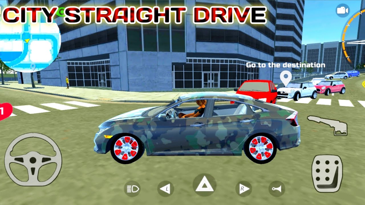 CITY STRAIGHT DRIVE - CIVIC CAR 3D Simulator - High graphics Game ...