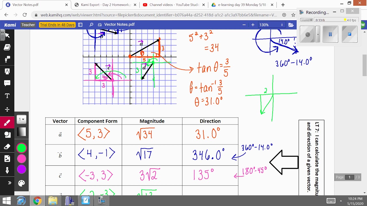 Precalc A Vectors Video - YouTube