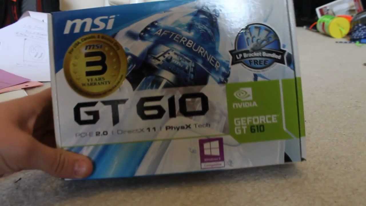 msi 610 2gb graphics card unboxing - YouTube