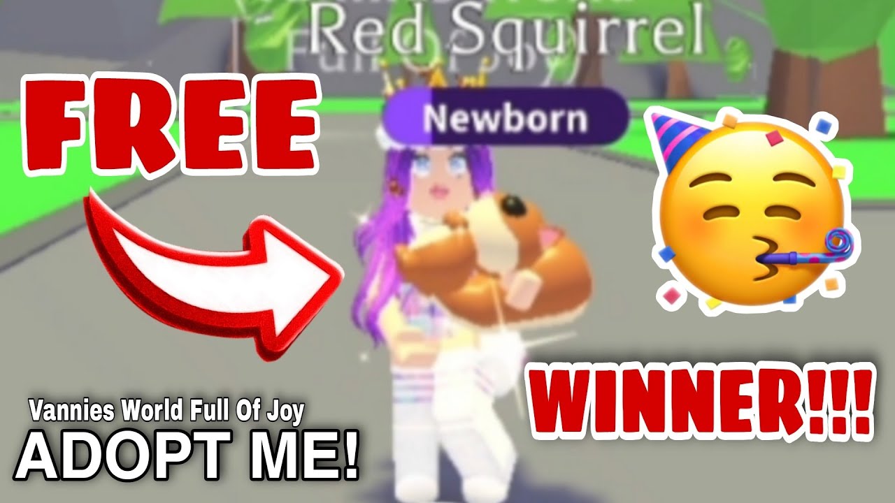🥳🐿 RED SQUIRREL ADOPT ME PET GIVEAWAY WINNER || ROBLOX GIVEAWAYS ...