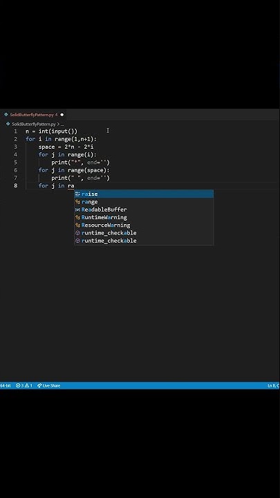 Butterfly Shape Star Pattern | Python Program | Python Guy #shorts - YouTube