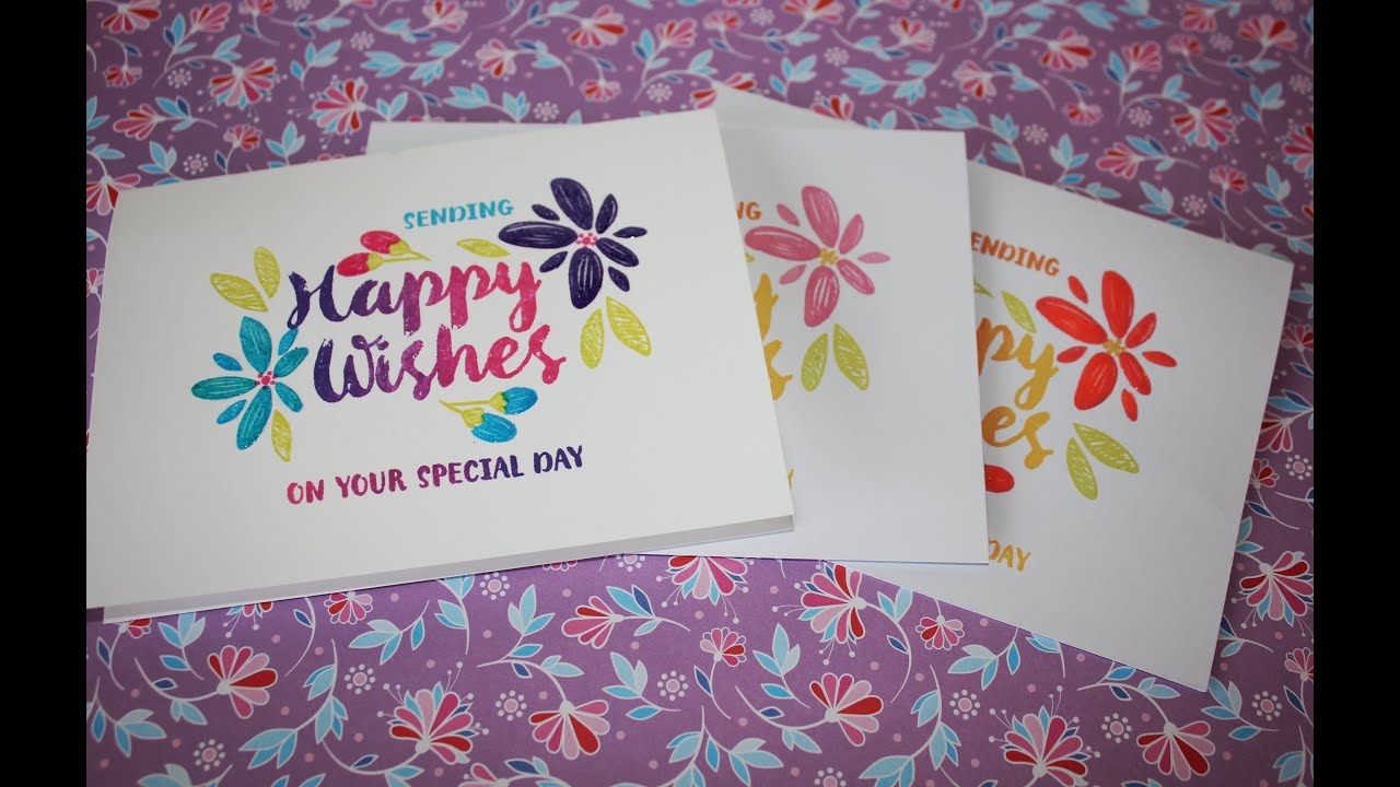 Creating a set of CAS cards and a box using Wplus9 stamp set - YouTube