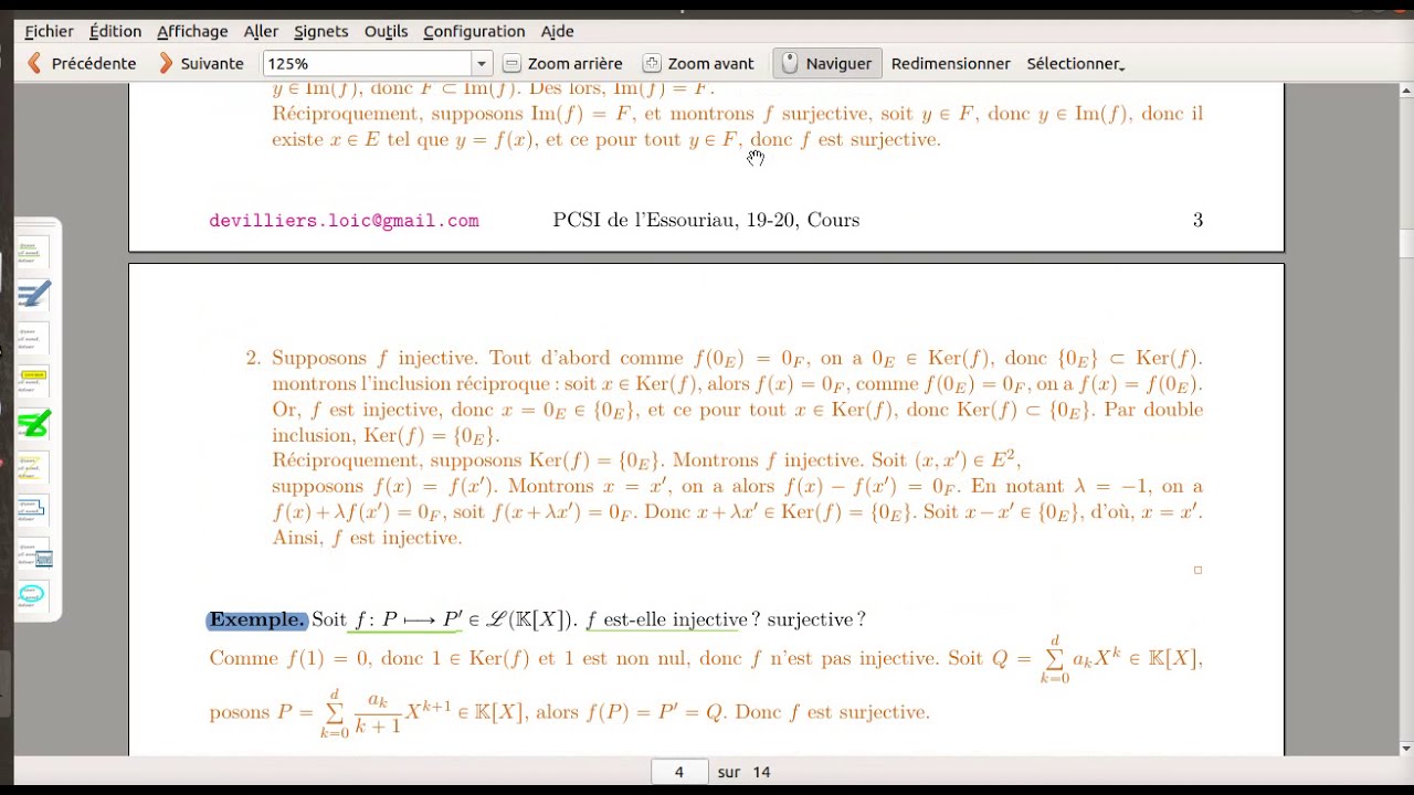 Cours applications linéaires #1bis : exemple de l'étude de l ...