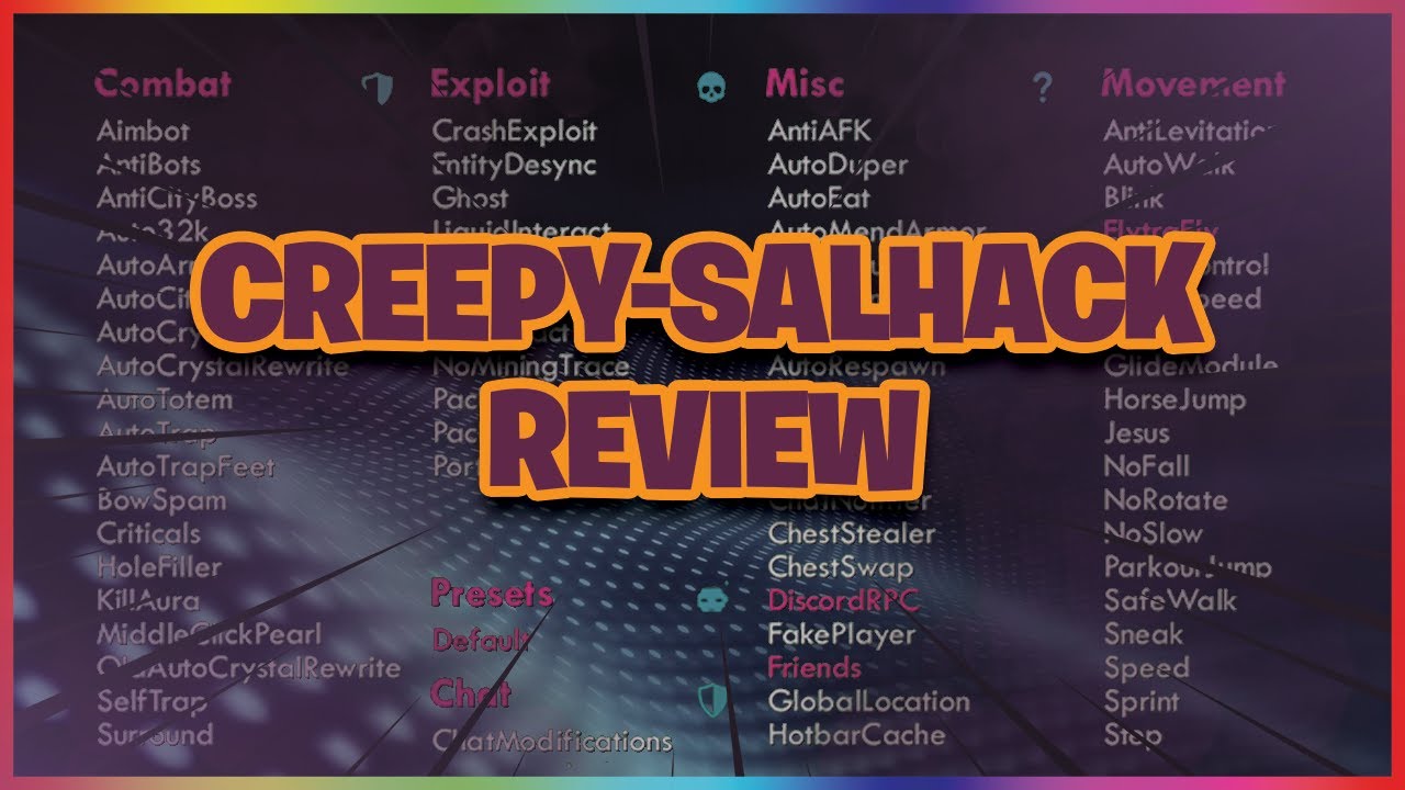 Creepy-Salhack Review | Complete Client Overview Episode Eighteen | Free PvP & Utility Client 1. ...