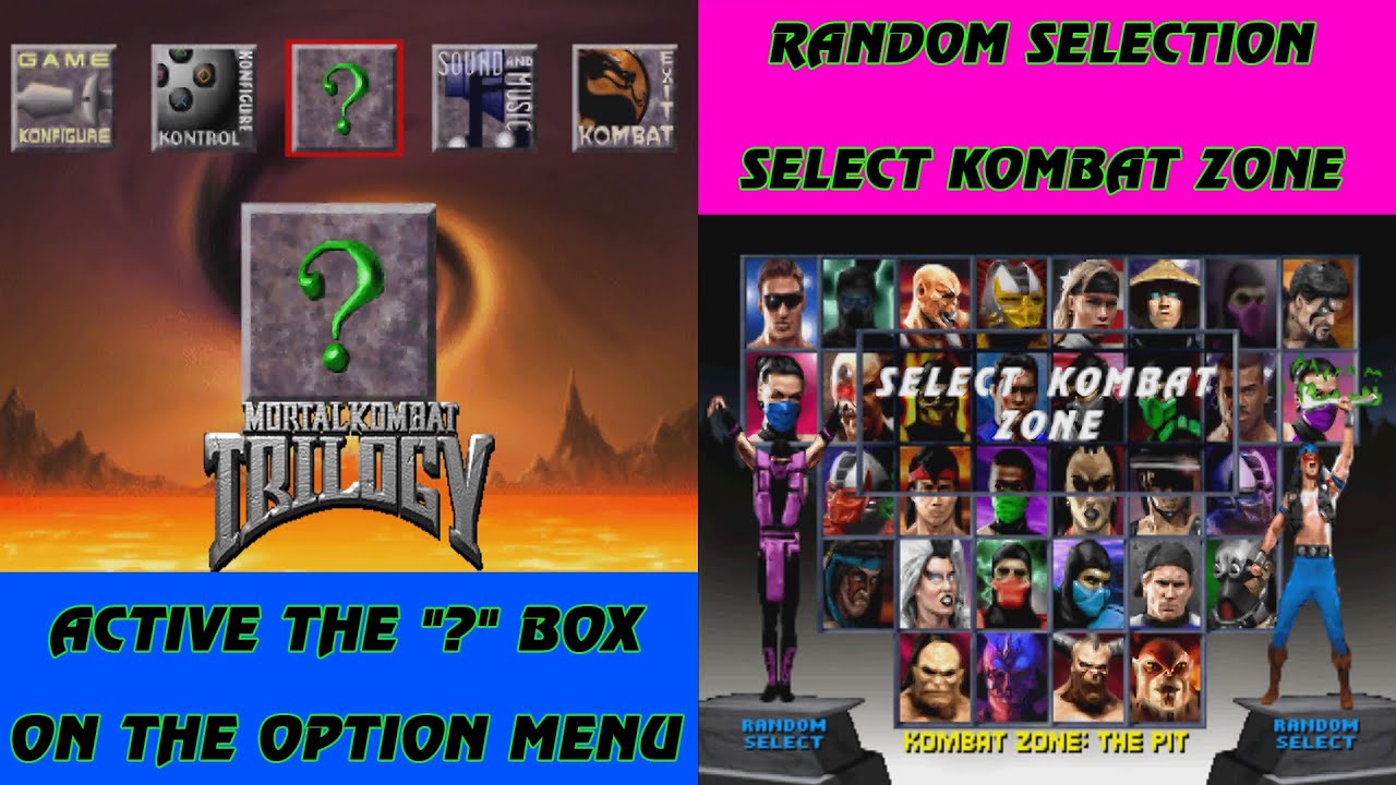PS1 Mortal kombat Trilogy - 1 Button Fatalities - Unlock Question in ...