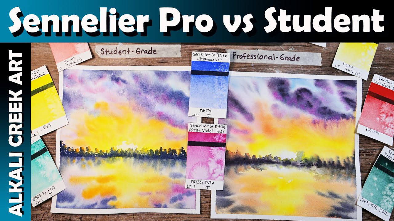 The Surprising Results of Sennelier Pro vs Student Watercolors. # ...