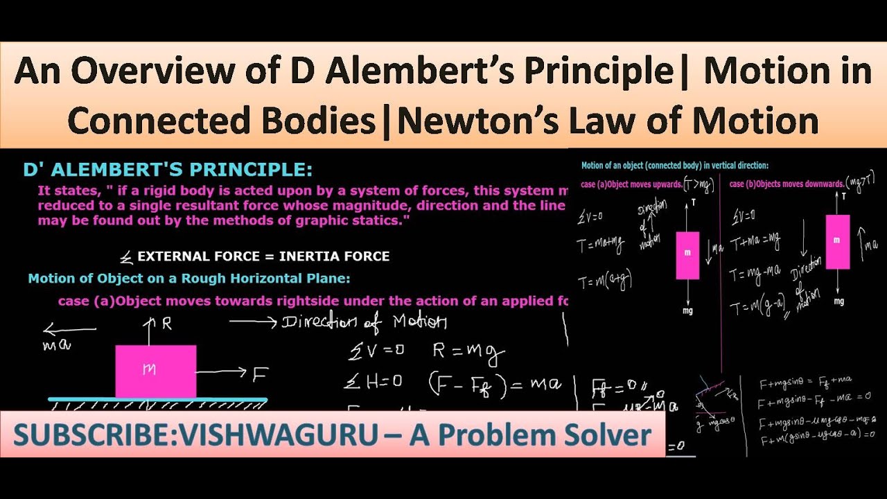 An Overview Of D Alembert s Principle Motion In Connected Bodies an-overview-of-d-alembert-s-principle-motion-in-connected-bodies
