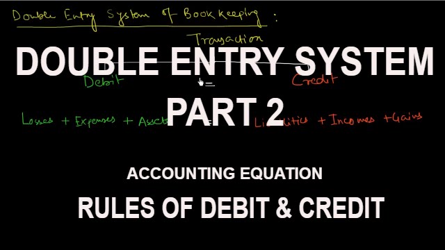 Double Entry System Part 2 | Accounting Equation | Modern Approach for Rules of Debit and Credit ...