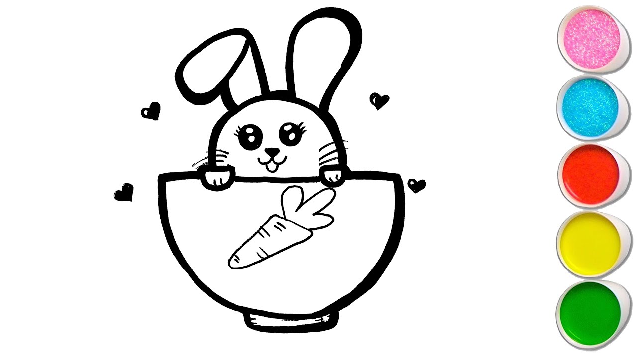 Let's Draw And Paint Cute Rabbit Together | Painting, Drawing, Coloring ...