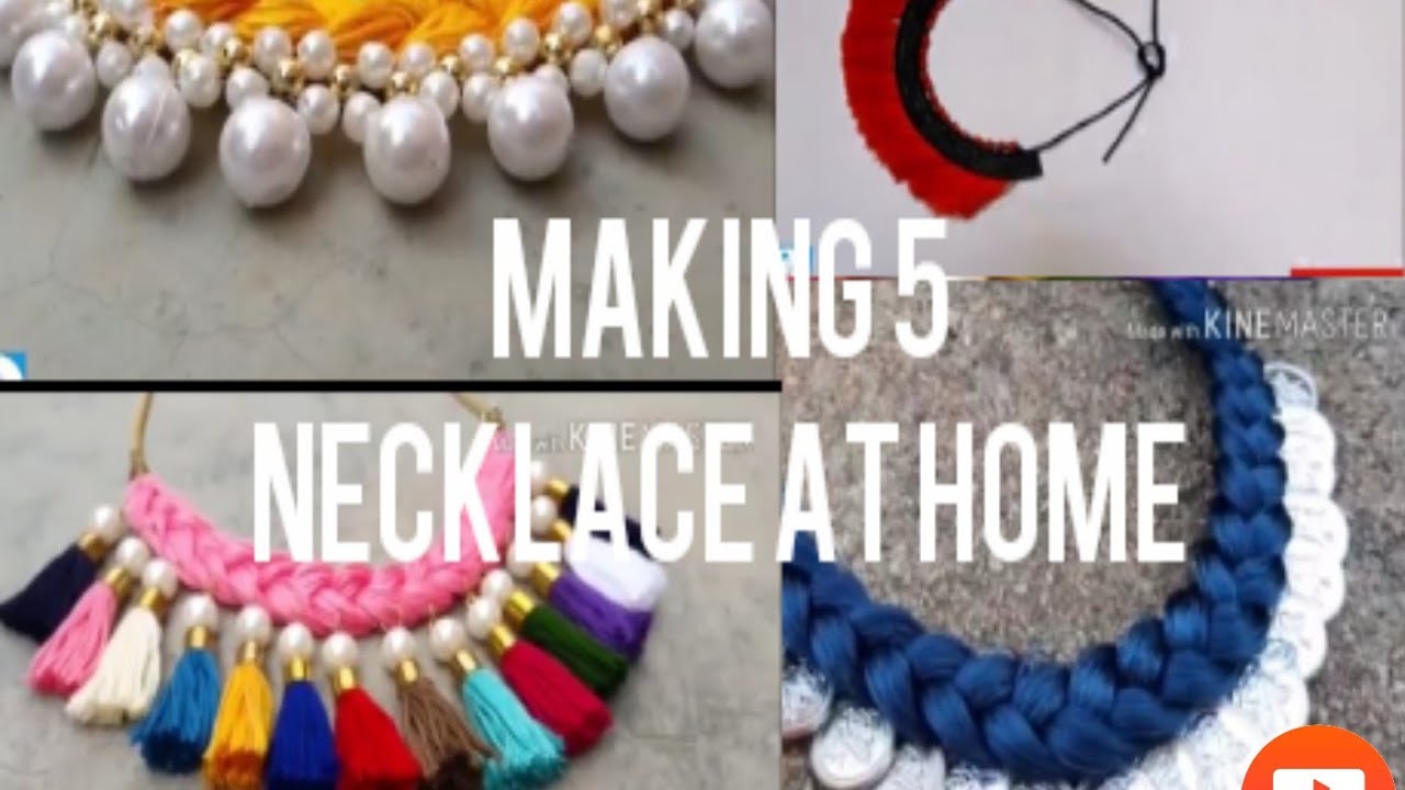 How to make easy necklace at home..😊.. Making Necklace. - YouTube