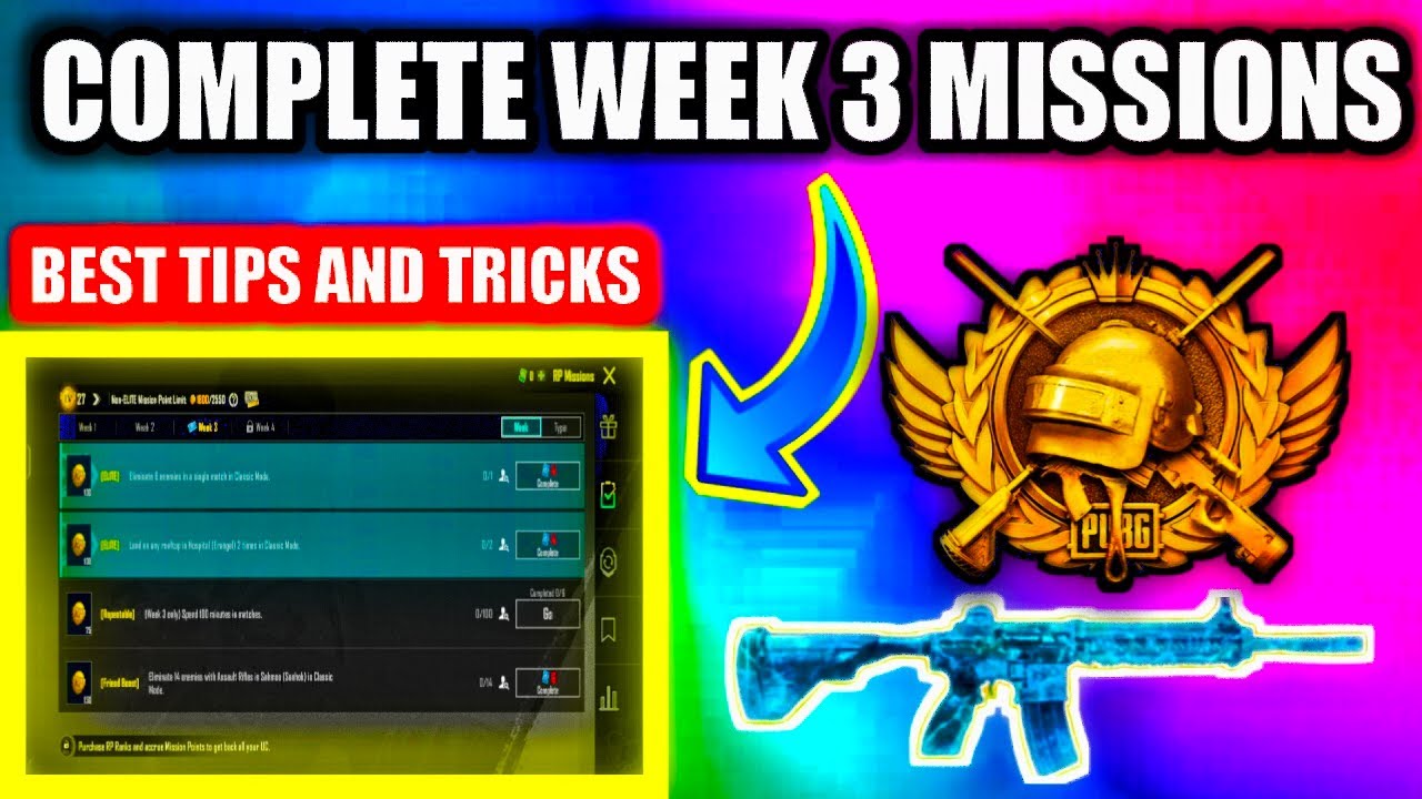 How To Complete Week 3 Missions Pubg Mobile - YouTube