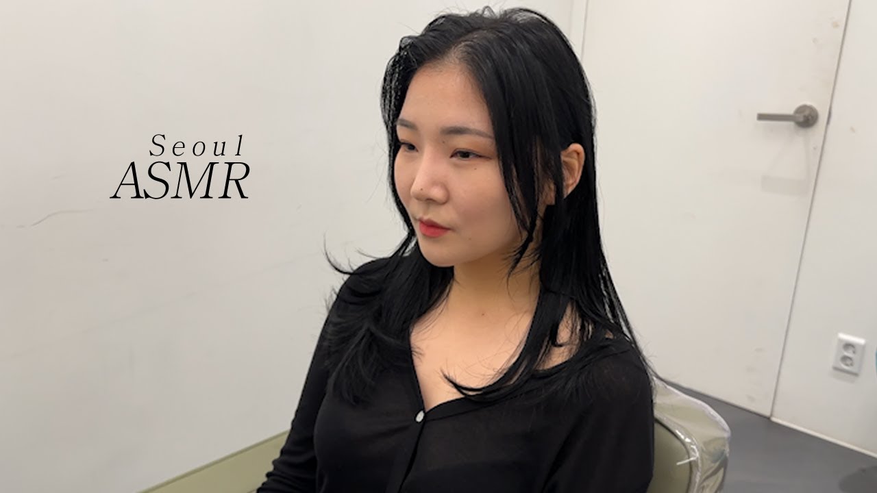 ASMR 💈 Hair dye & hair cut sound with cute girl ️ South Korea's ...