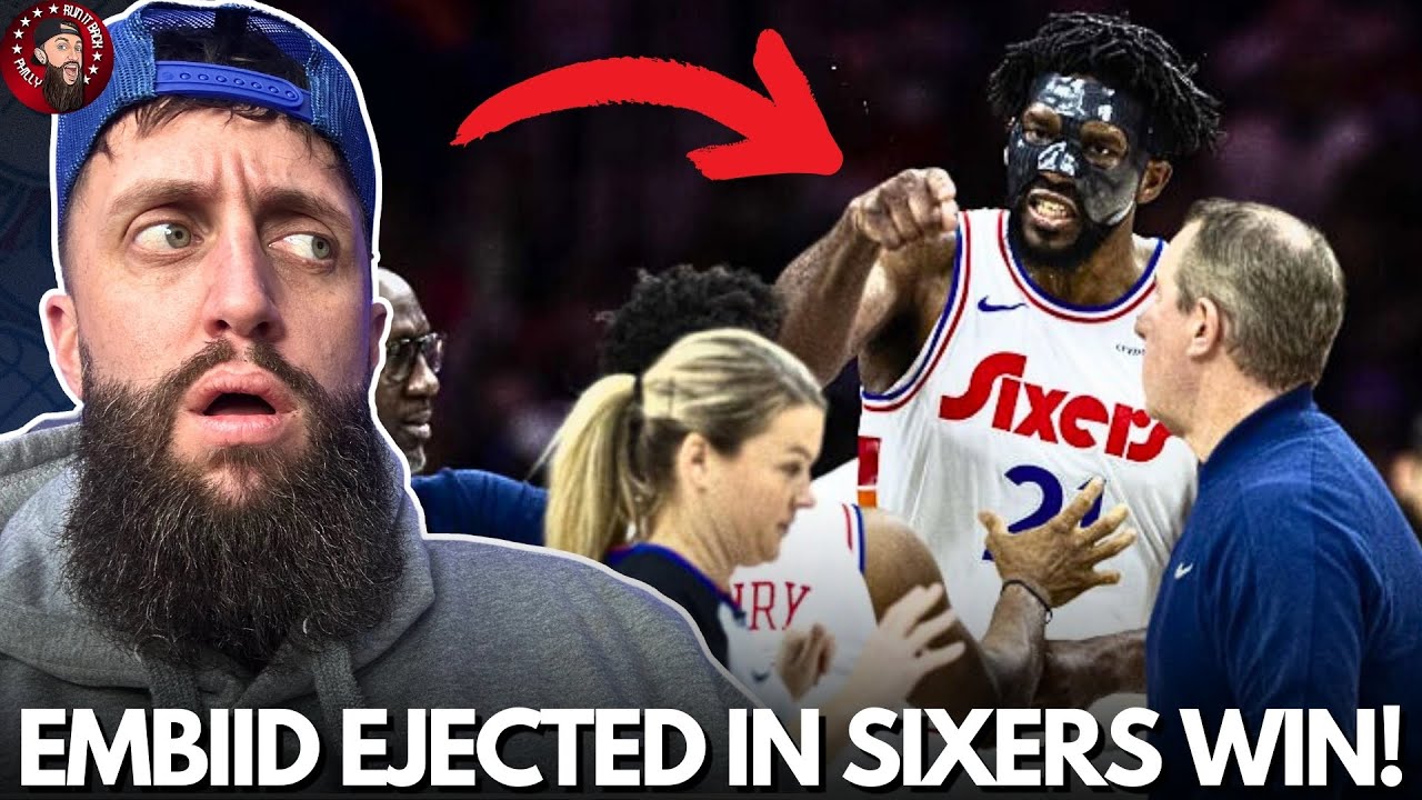 Joel Embiid EJECTED by worst ref I’ve ever seen & Sixers hold on to WIN ...