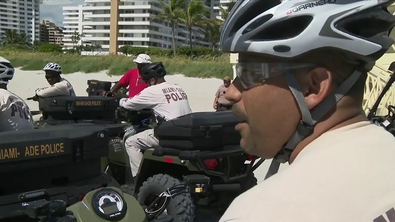 Miami-Dade police hold ATV training on beach - YouTube