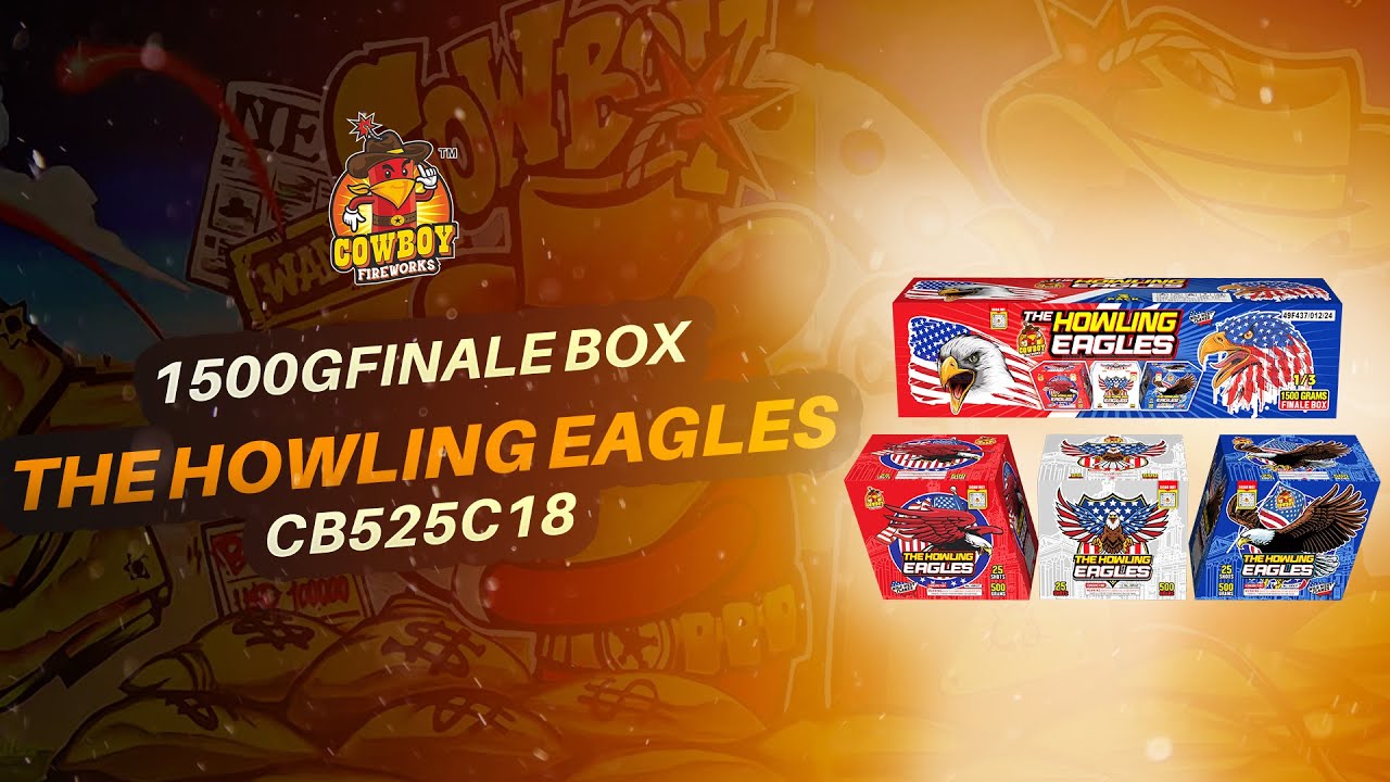 Cowboy Fireworks | The Howling Eagles | CB525C18 | 500 Assortment ...