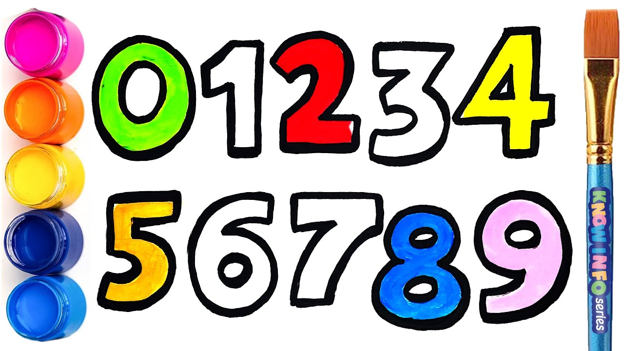 Learn Numbers while Drawing, Painting and Coloring for Kids, Toddlers ...