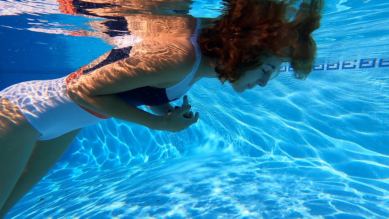 Carla Underwater Swimming With A White Bathing Suit Youtube
