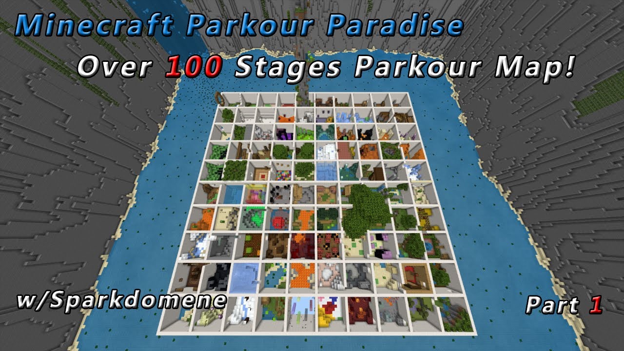 Minecraft Parkour Paradise Over 100 Stages Parkour Map Part 1 W
