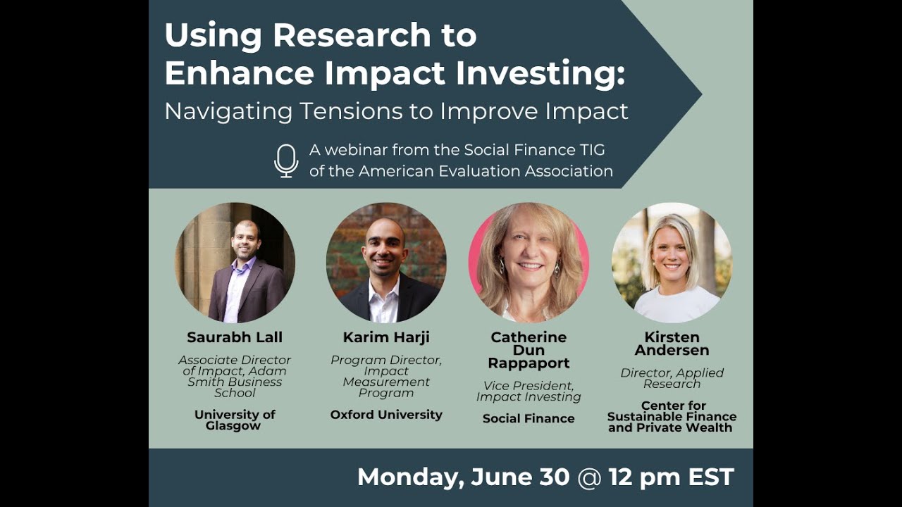 Using Research to Enhance Impact Investing: Navigating Tensions to ...