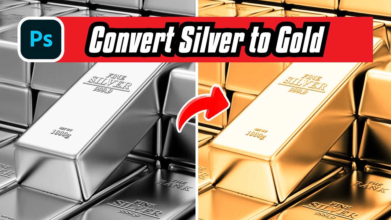 How to Change SILVER to GOLD in SECONDS! - Photoshop Tutorial - YouTube