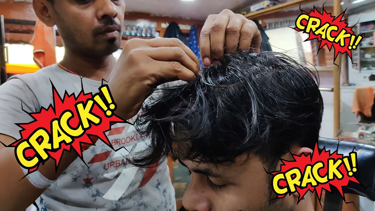 Best Hair Cracking Head Massage Video By Hair Cracker Barber Indian