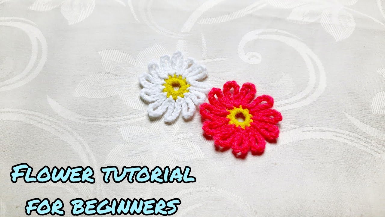 Crochet flower tutorial very easy। How to crochet flower for beginners ...