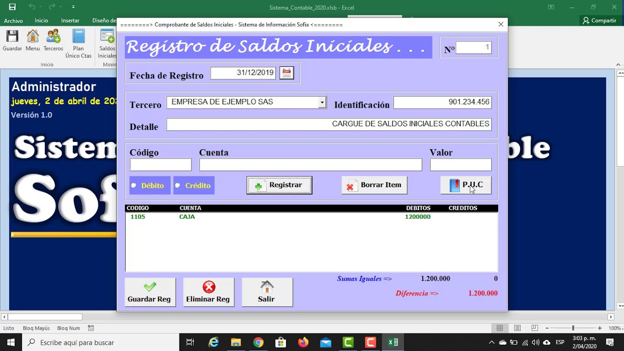 Sistema Contable en Excel Nuevo 2020 - YouTube