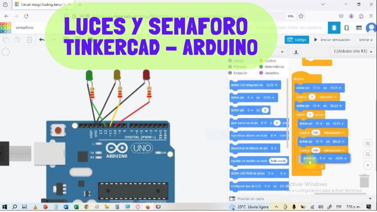 2 - SEMAFORO CON TINKERCAD - YouTube