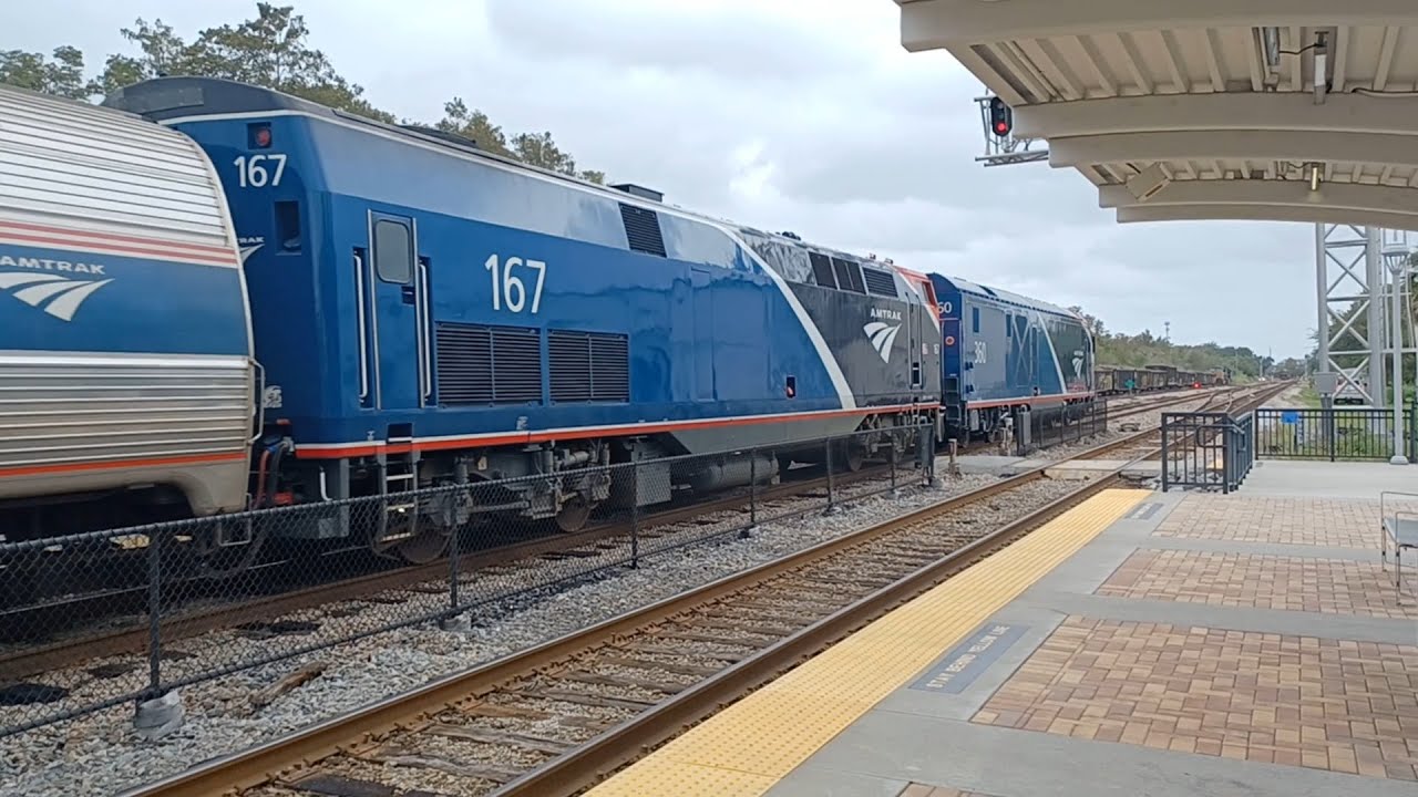 Amtrak 167 On The Silver Meteor in Sand Lake Road, FL - YouTube