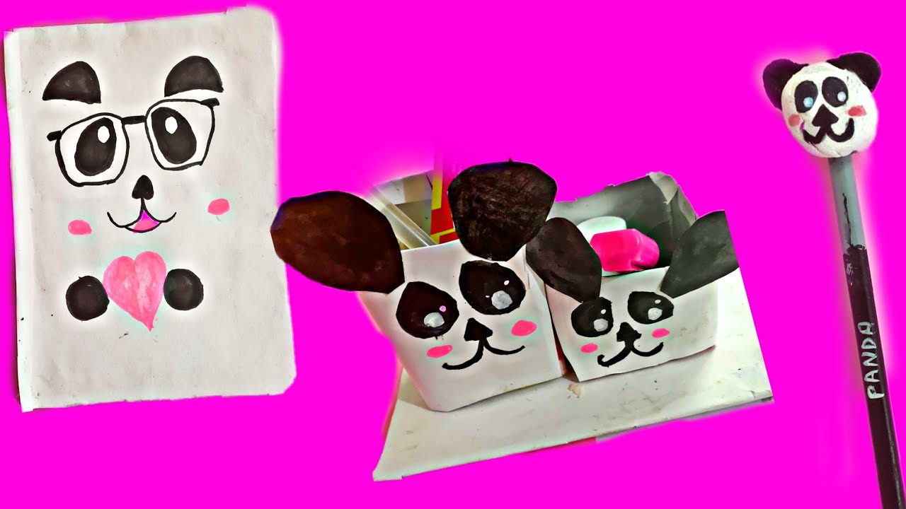 How to make panda school supplies and DIY fun projects || DIY with ...