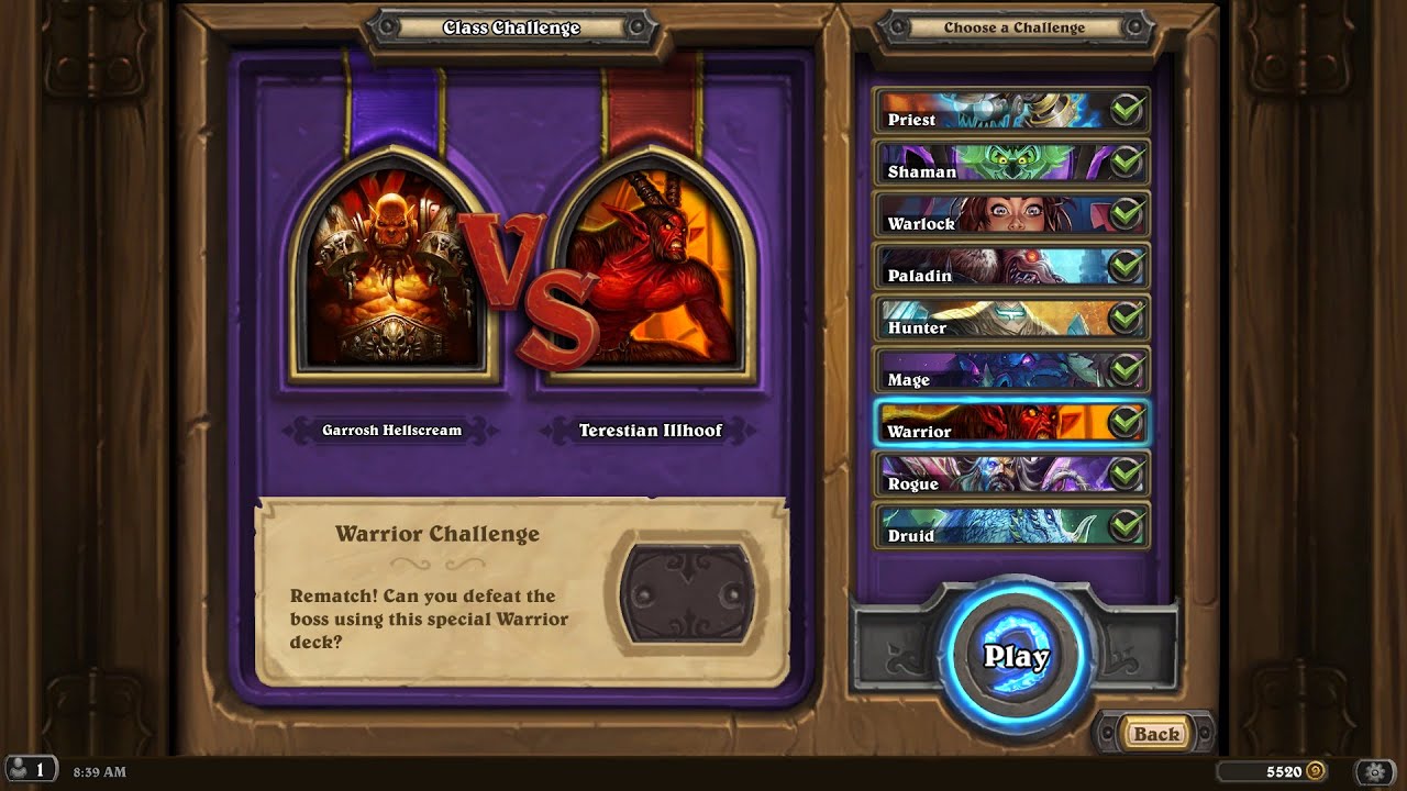 Karazhan in 2024 Class Chalendge Garrosh Hellscream vs Terestian ...