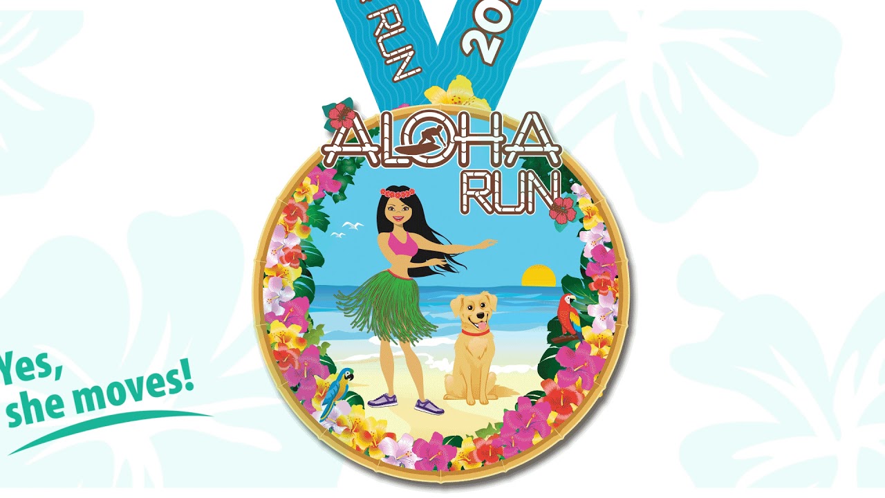 Aloha Run Challenge Medal - YouTube