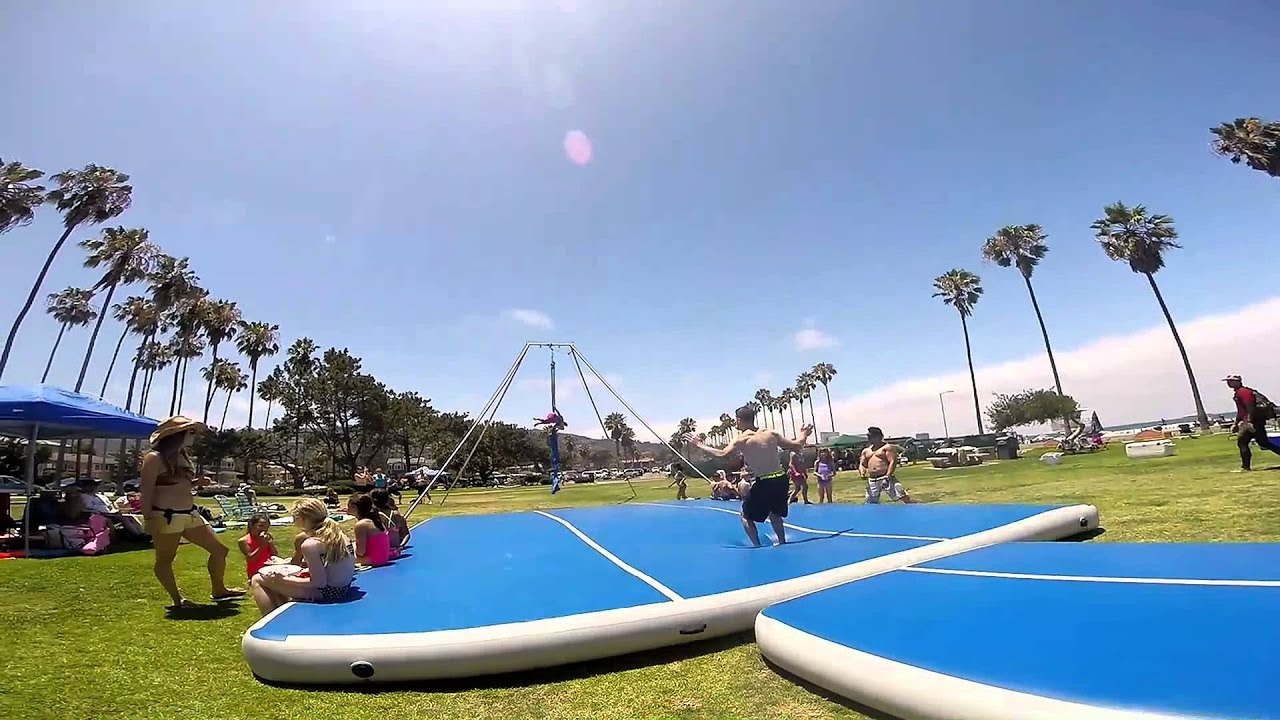 AirTrack workout at the beach! - YouTube