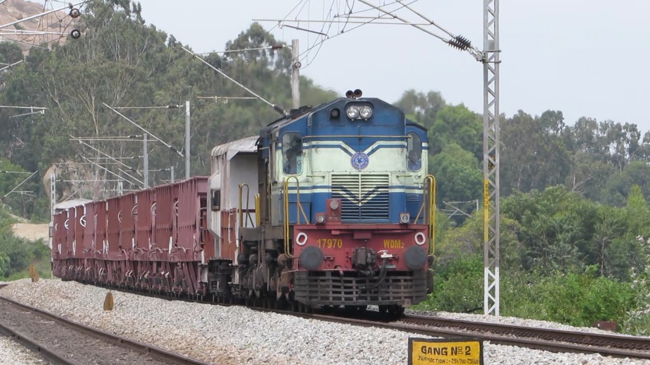 Rare Event to Witness now a days - WDM 2 powered short Freight Rake ...