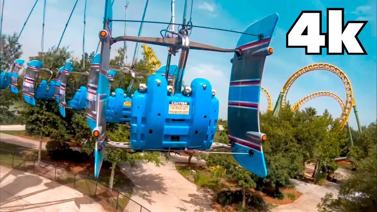 [4k] Aviator Flight Ride | Wild Adventures Theme Park - YouTube