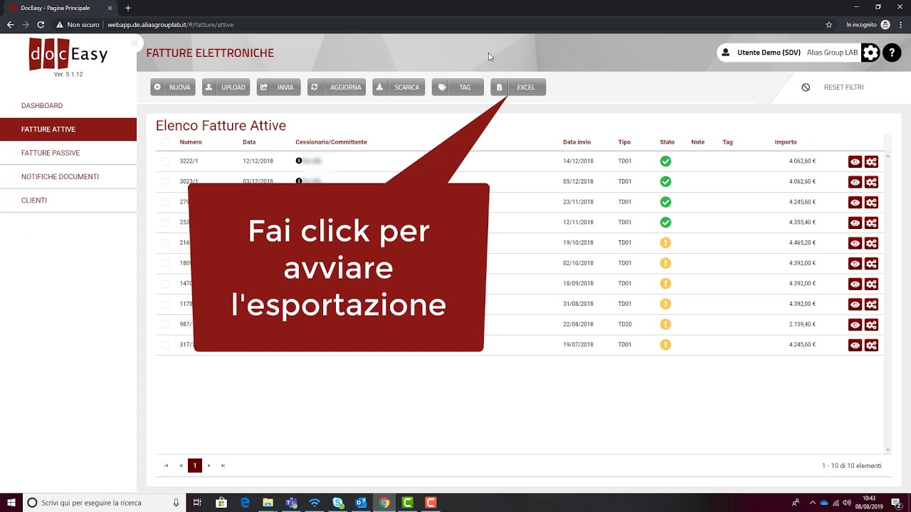 DocEasy - Tutorial 2 - Esportare in Excel - YouTube