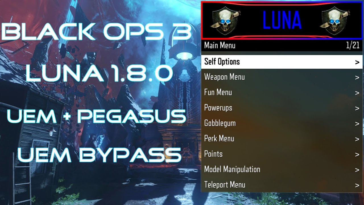 2024 BO3 ONLINE Zombies Mod Menu LUNA 1.8.0 | PEGASUS - YouTube