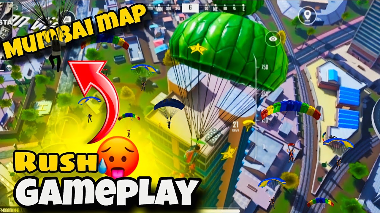 "Mumbai Map Rush Gameplay 😱 Full Parachute Rush Fight!" - YouTube