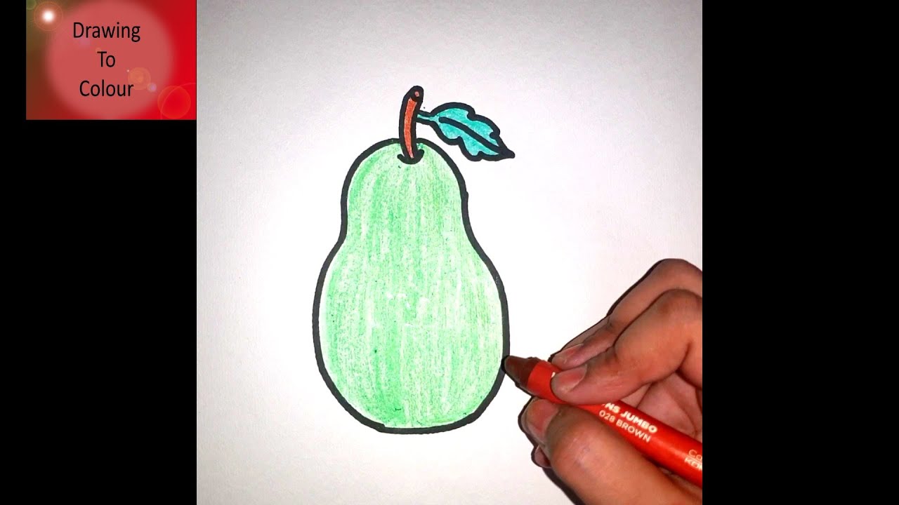 How to Draw a Pear Step by Step | Easy Fruit Drawing Tutorial | Pear ...