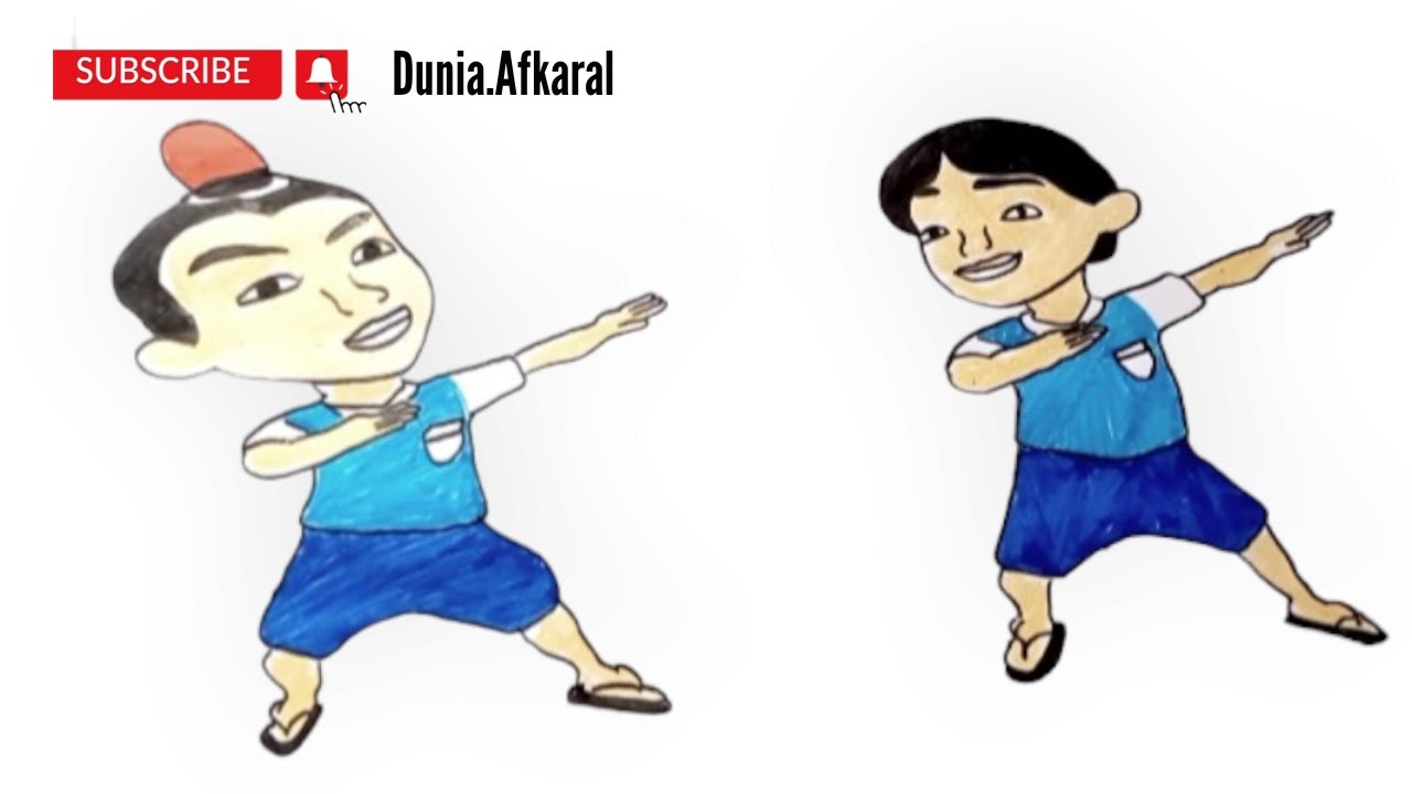 Easy Drawing&Coloring Jarjit and Mail from Upin Ipin #upinipin #jarjit ...