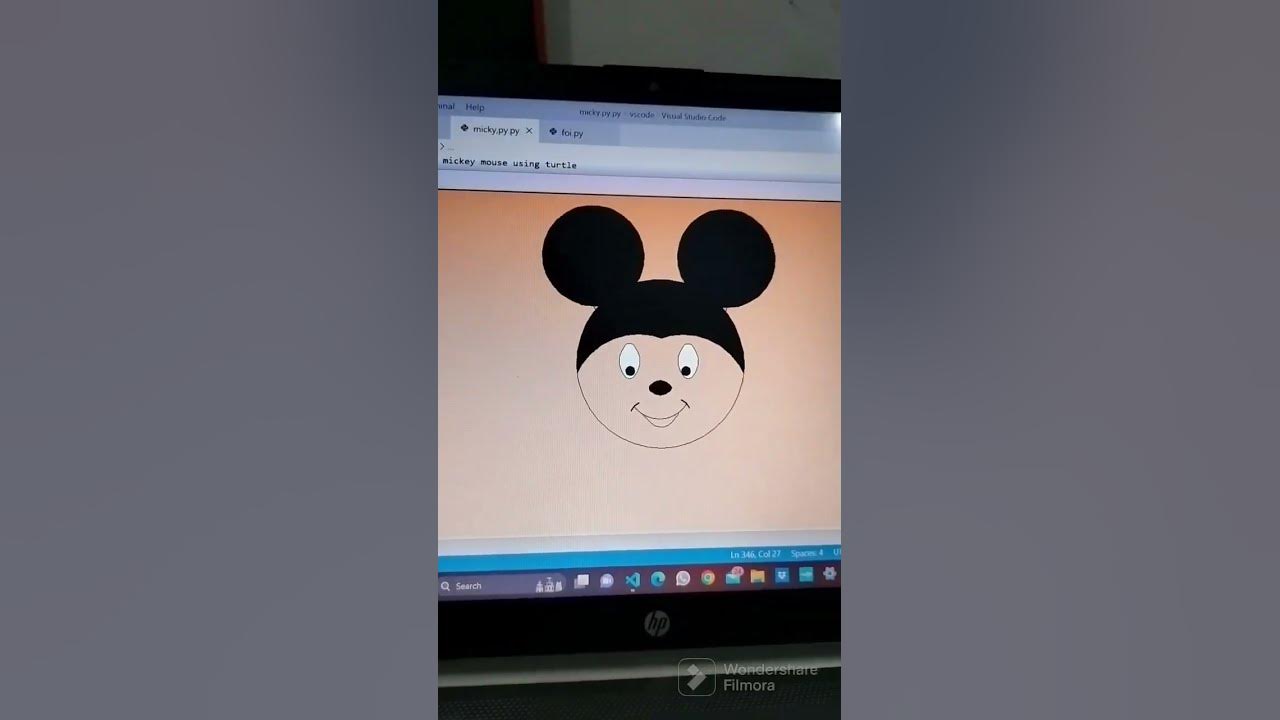 Create Micky Mouse 🐭🐭 Using Python Coding Python Programming Pythonprogramming Youtube