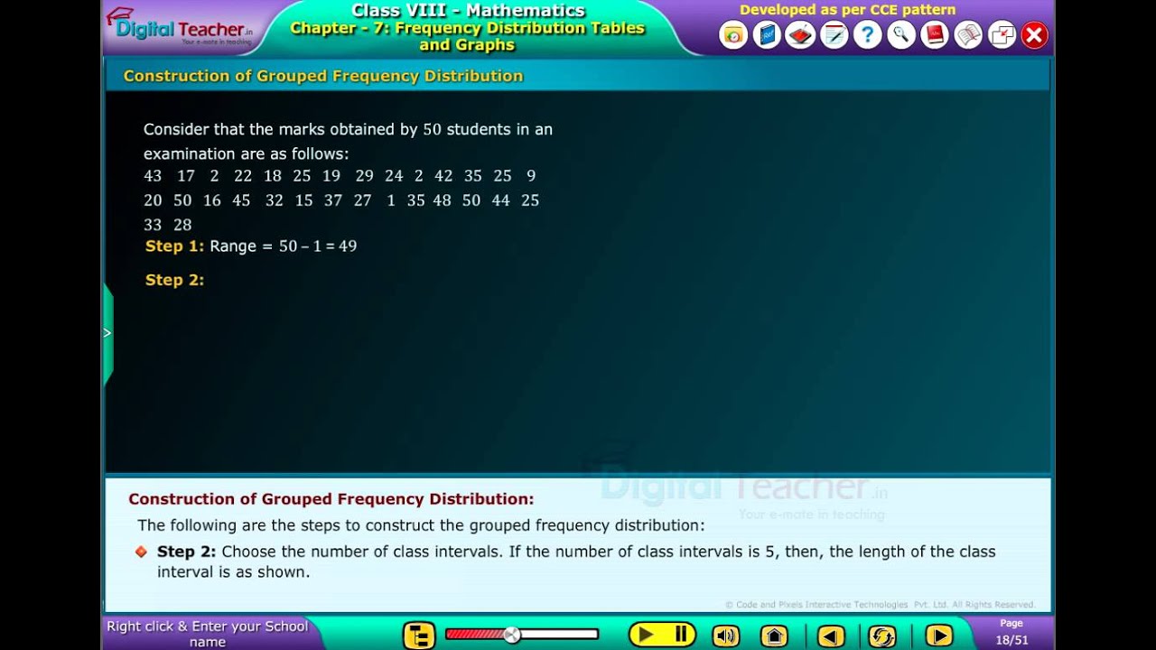 Construction of Grouped Frequency, Class 8 Maths | Digital Teacher ...