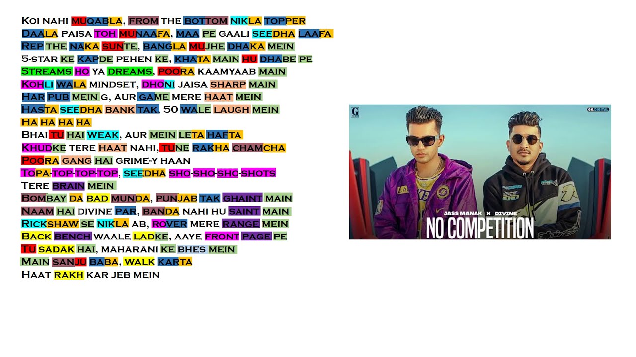 No Competition || Jass Manak Ft DIVINE || Divine Verse || Rap Rhyme ...