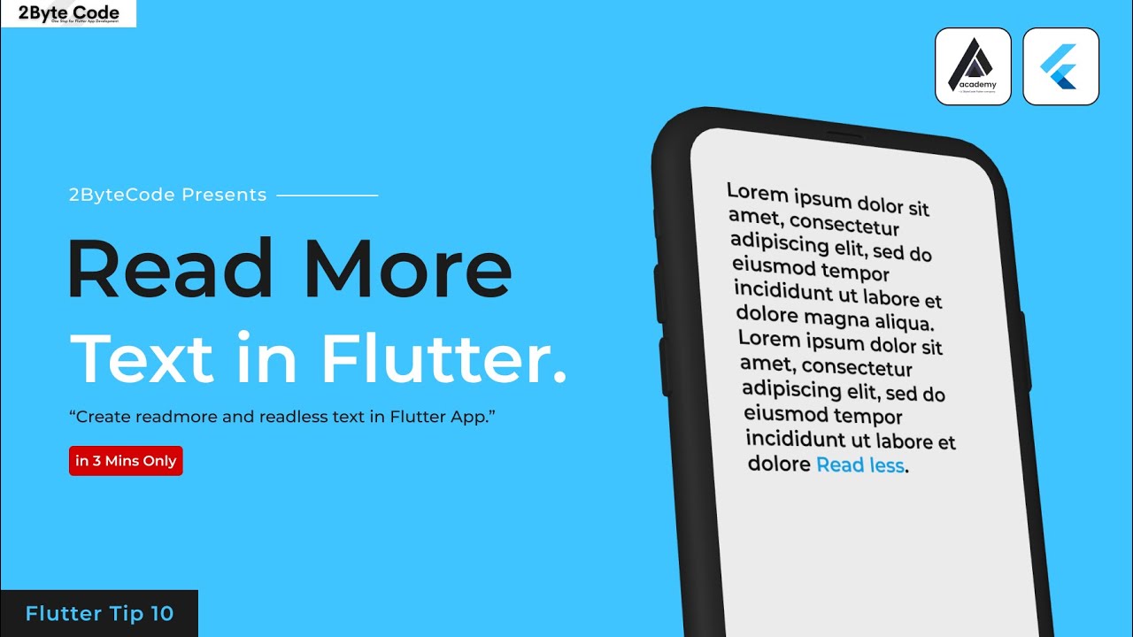 Readmore Text In Flutter App Flutter Tips 10 2bytecode Youtube