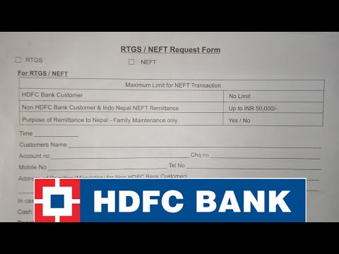How to Fill HDFC Bank NEFT/RTGS Form in 2025 ? - YouTube