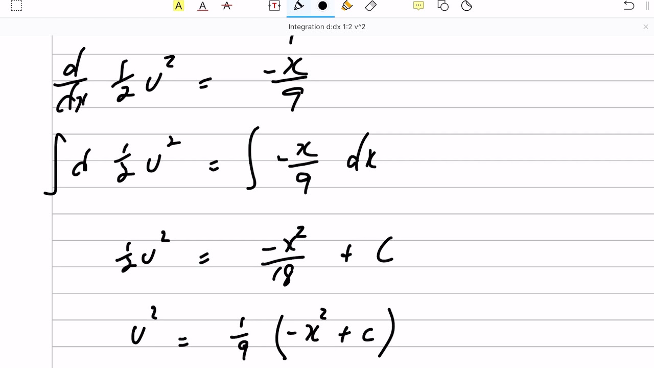 Integrate d/dx 1/2 v^2 - YouTube