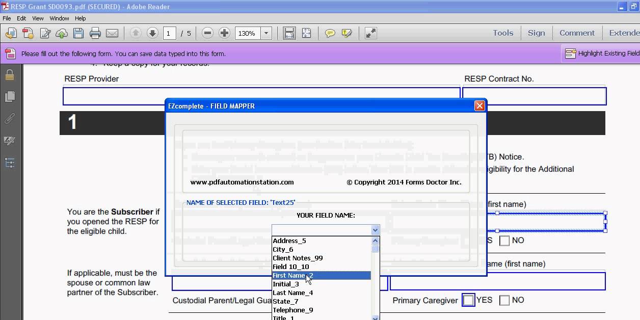 How To Automatically Populate Pdf Forms In Reader Part 3 Youtube