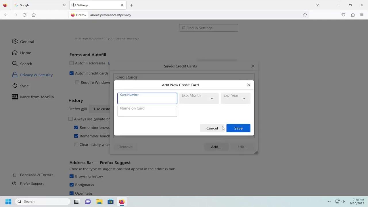Add/Edit/Remove Payment Methods and Credit Cards in Firefox [Guide] - YouTube