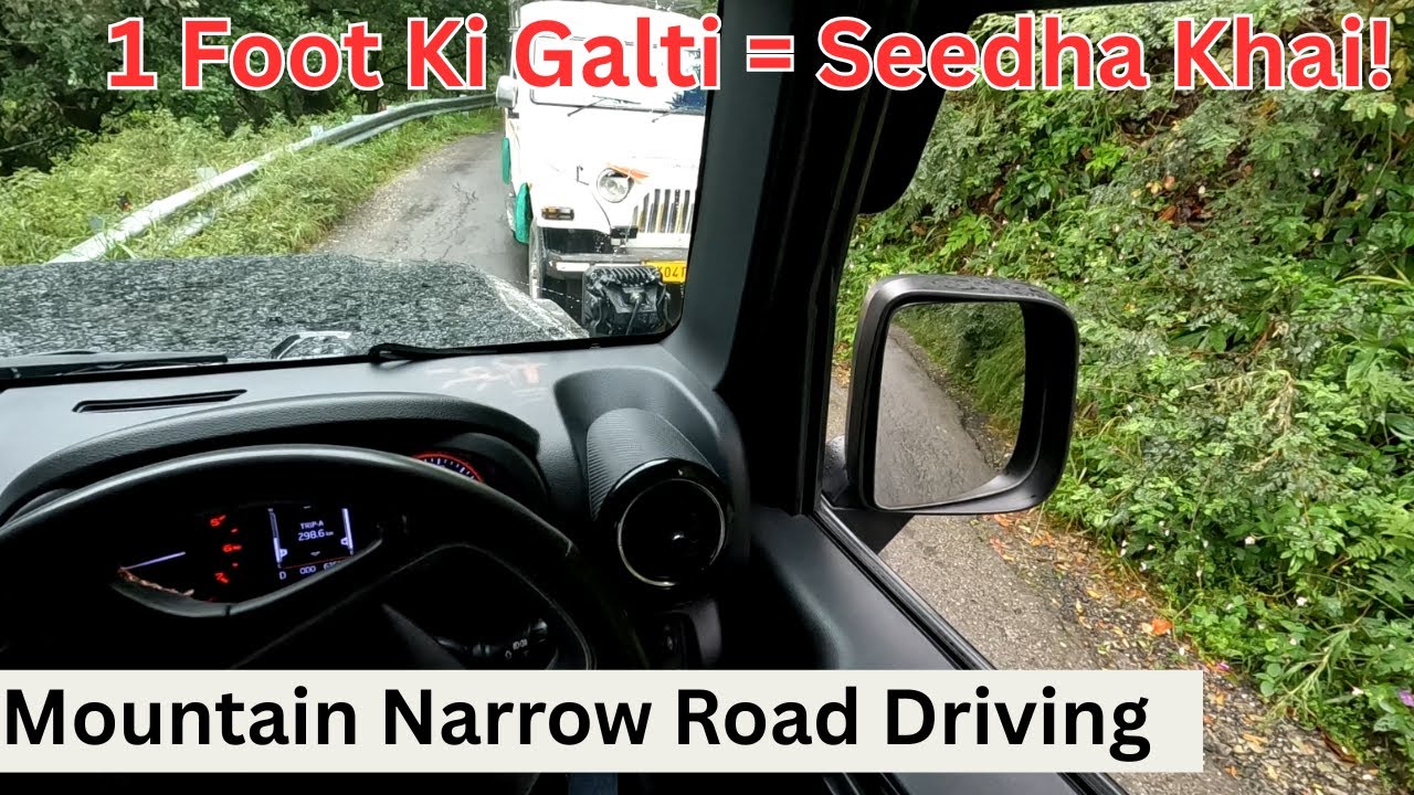 Driving Thar in Narrow Roads of mountains | How to drive in Mountains ...